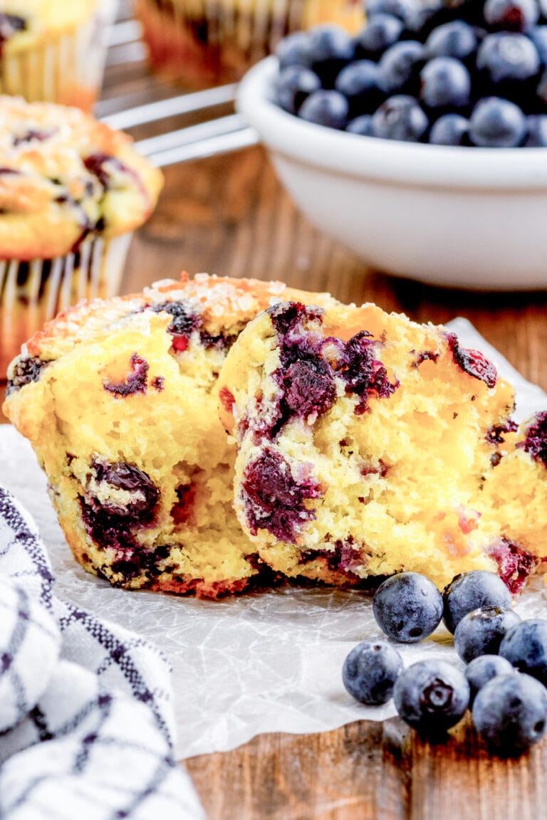 Easy Cake Mix Blueberry Muffins - Little Chef Within